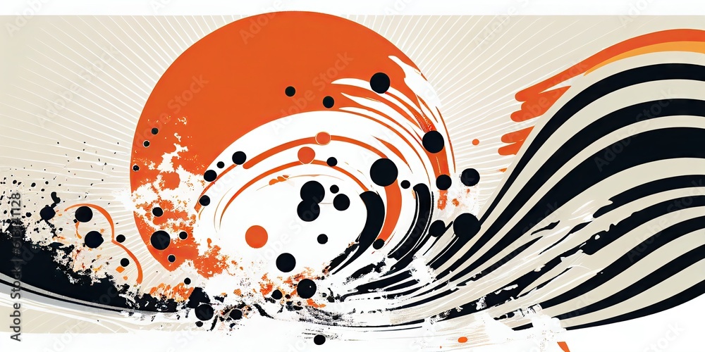 Graphical wilderness-themed design Aggressive summer-inspired design ...