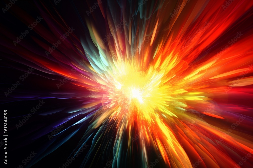 Dynamic Energy Burst with Vibrant Color and Explosive Motion Created ...