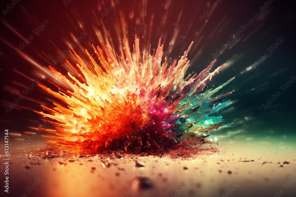 Dynamic Energy Burst with Vibrant Color and Explosive Motion Created ...