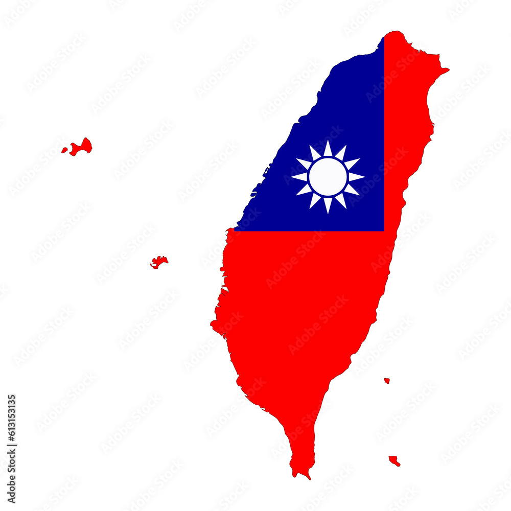 Taiwan Flag Map (PNG) Stock Illustration | Adobe Stock