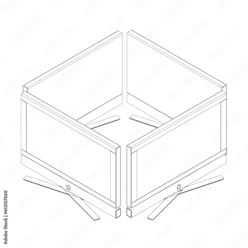 Vector laptop outline. Personal computer in flat style. Desktop ...