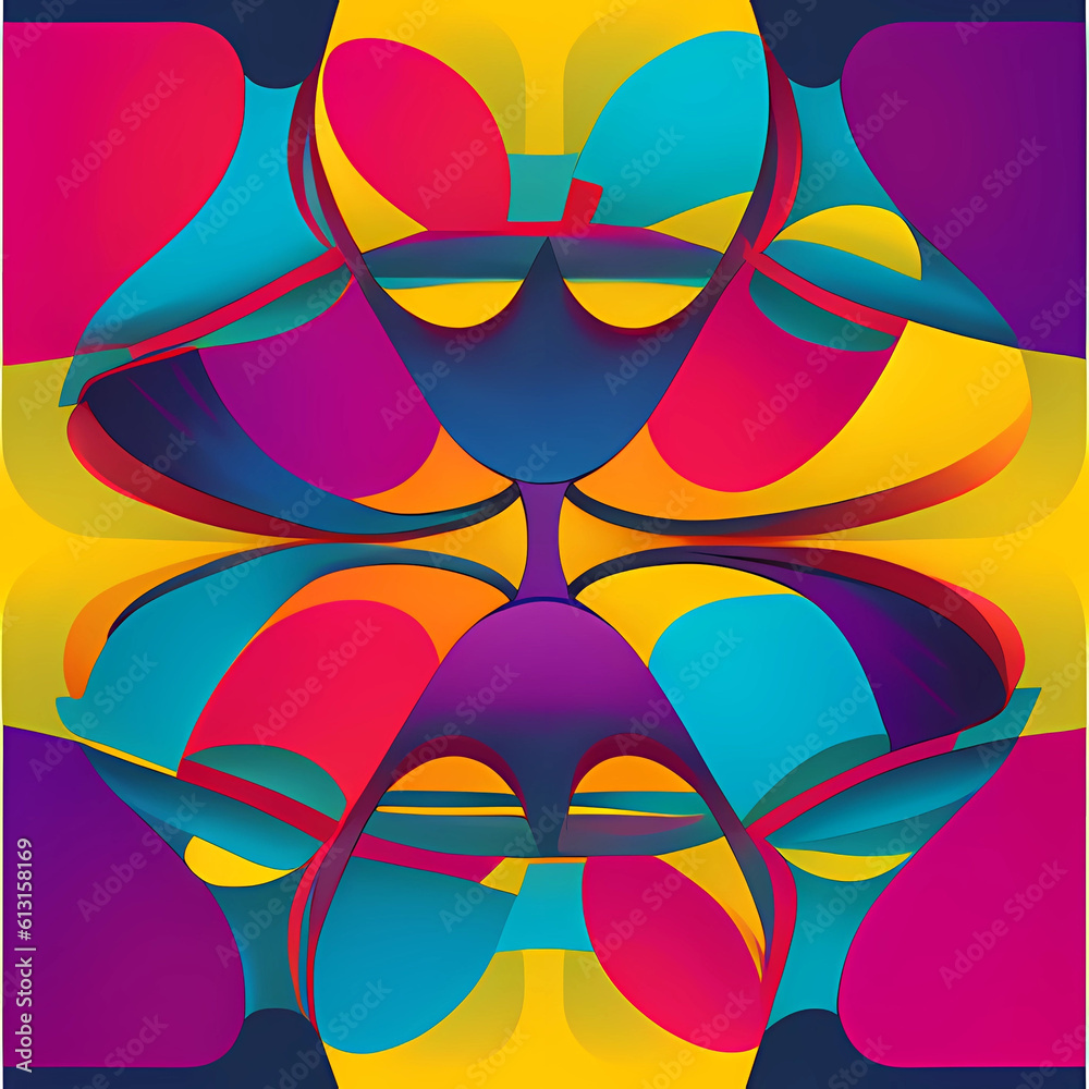 Abstract illustration made in AI, drawing with oil paints in 3d space ...