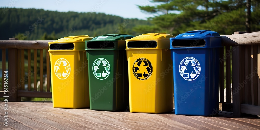 AI Generated. AI Generative. Eco ecology garbage recycling trash waste ...