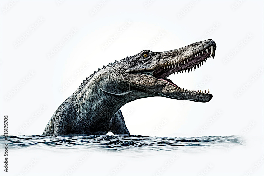 Kronosaurus. Dinosaur, realistic image. White background. Ai ...