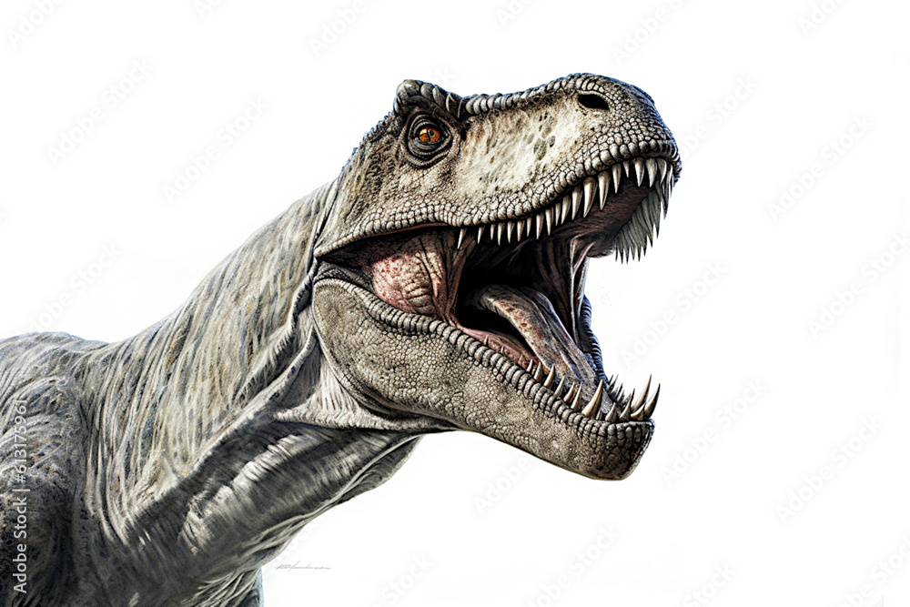 Ceratosaurus. Dinosaur, realistic image. White background. Ai ...