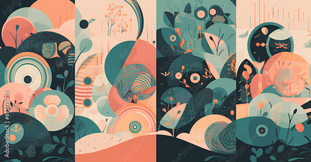 abstract pattern influenced by surrealism, featuring unexpected ...