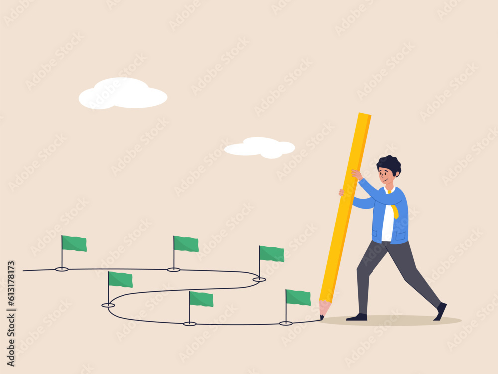 Vecteur Stock Roadmap concept. Workflow or working process, project ...