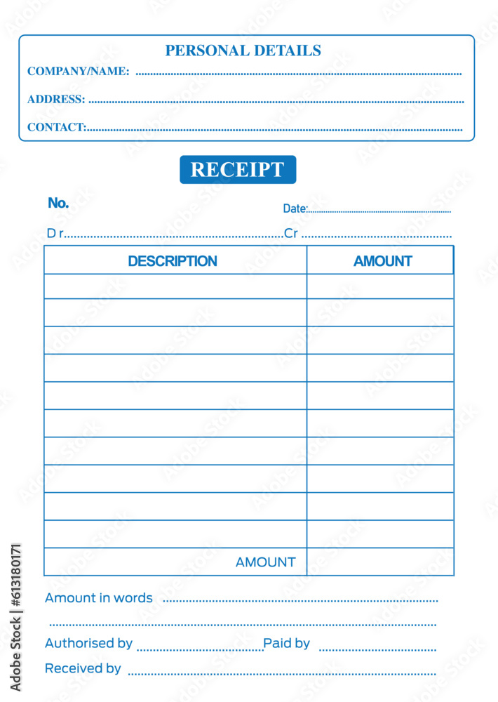 Editable vector templates for receipts, invoices, and delivery forms ...