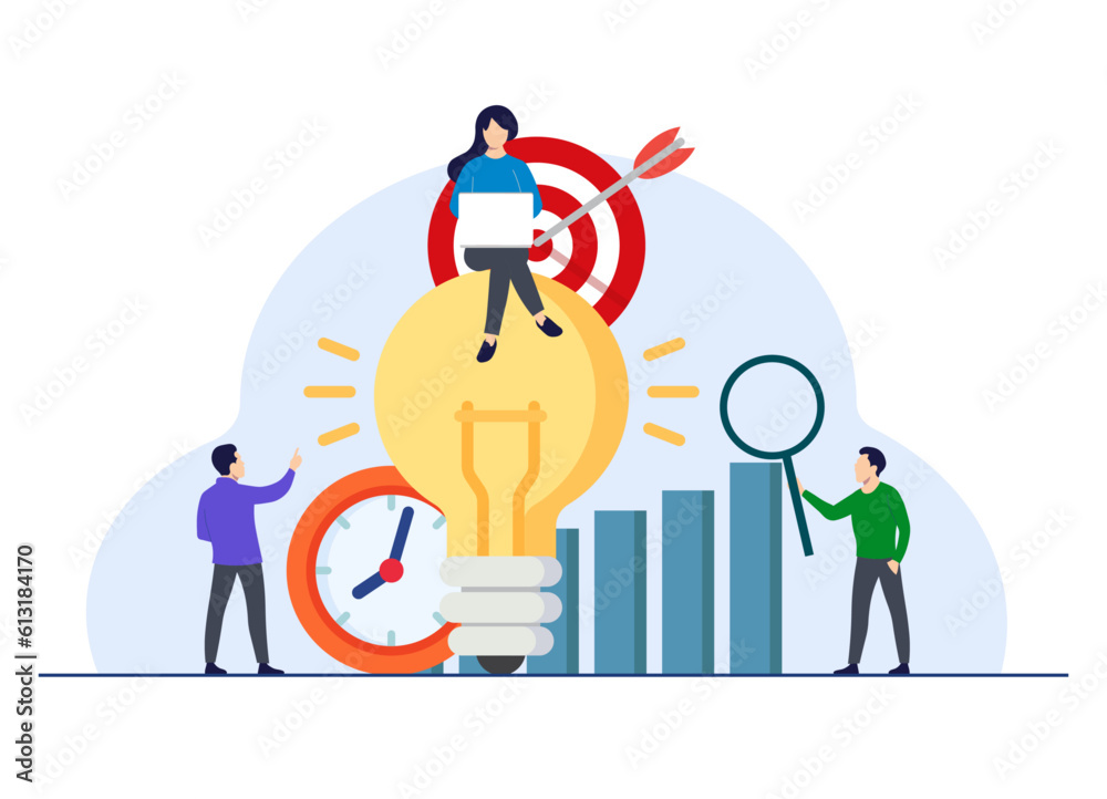 productivity flat illustration, Self-management, Performance increase ...