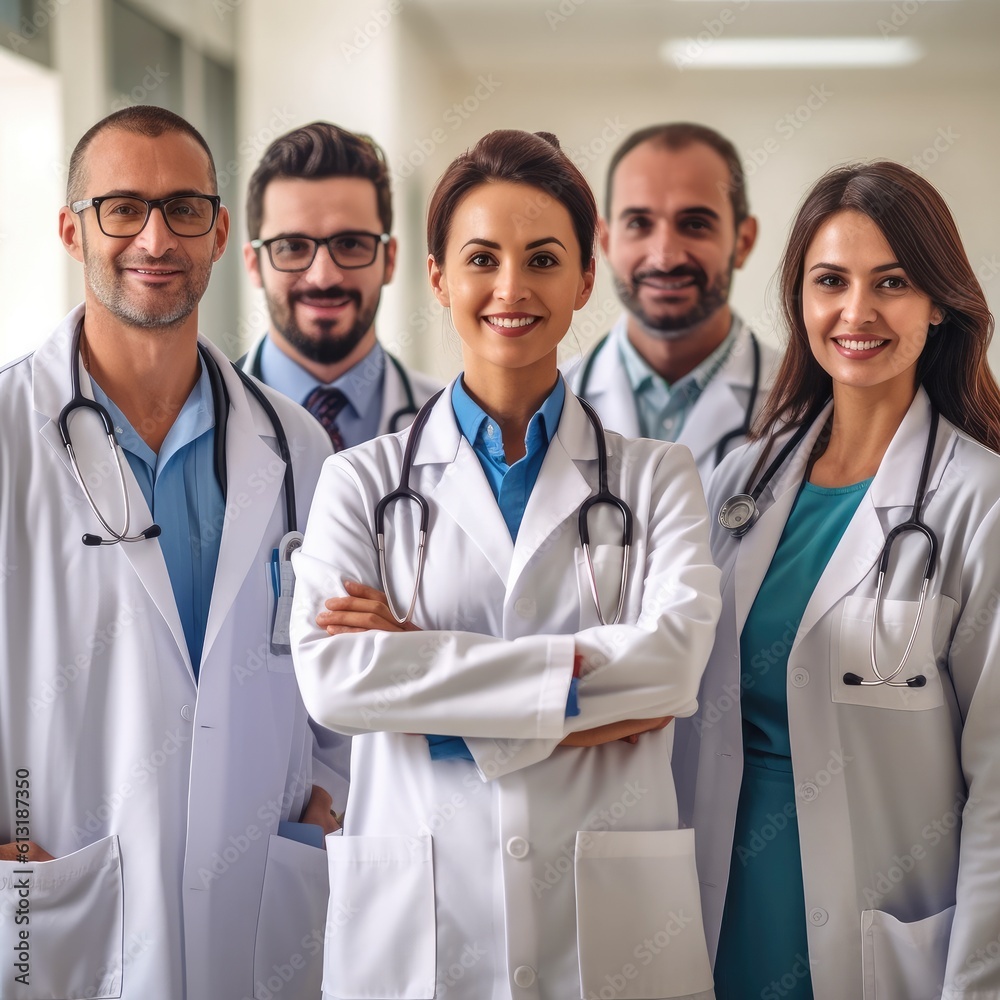 Group of a medical team at the hospital, AI generated. Stock ...