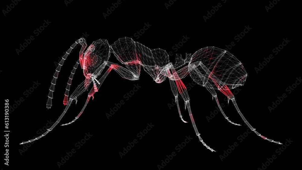 Spread of virus through 3D body of insects on black background. Spread ...