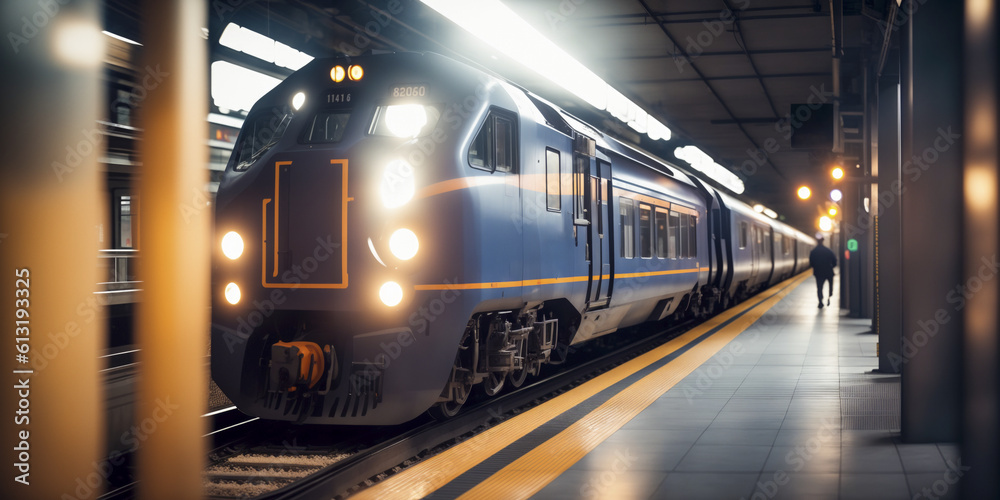 dynamic motion of a train as it move through a train station. Ideal for ...