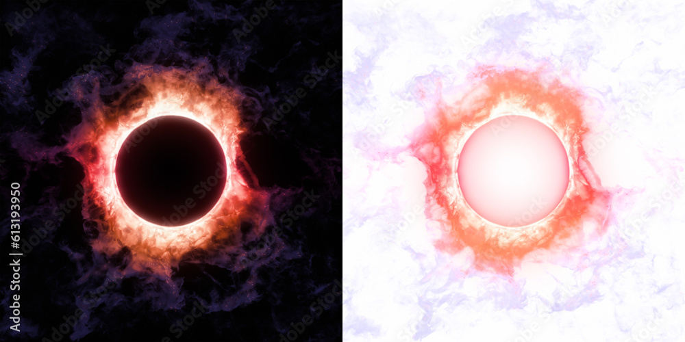 a smoke and plasma ring visual on a black and transparent background ...