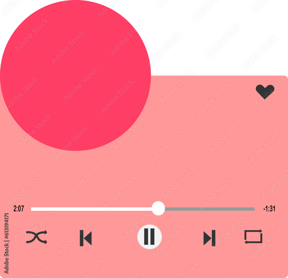 cute music player vector element Stock Vector | Adobe Stock