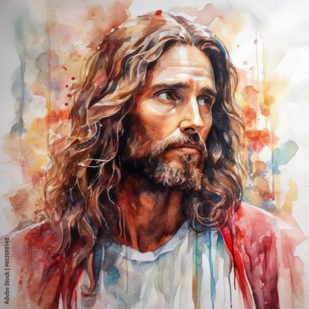 Watercolor painting of the expression of Jesus Christ our Savior ...