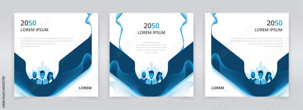 Modern and professional social media post template set with business ...