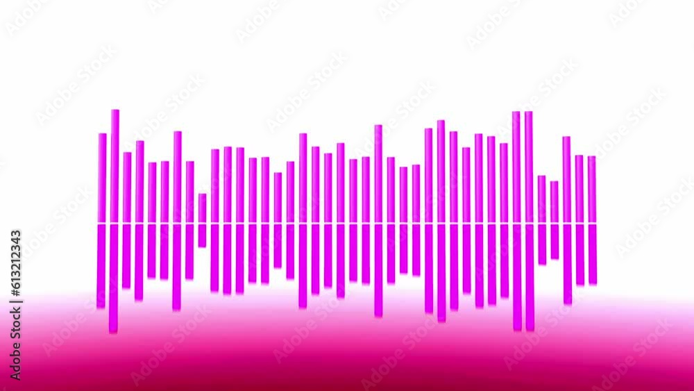 Vidéo Stock Seamless loop Sound magenta wave or frequency digital isolated on white background ...