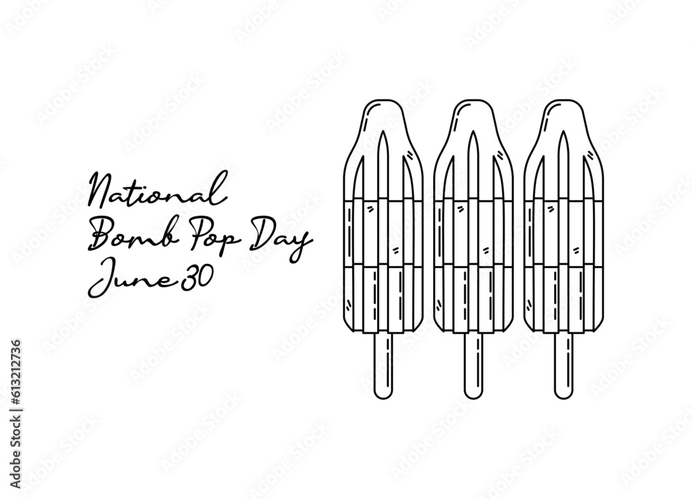 line art of national bomb pop day good for national bomb pop day ...