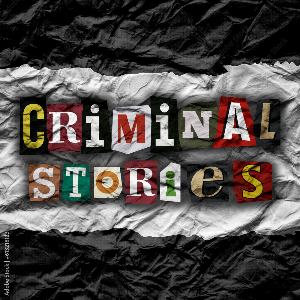Criminal Stories True Crime Square Cover Design Template. Cut-outs ...