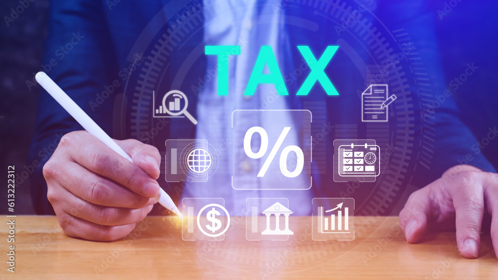 Business using computer to complete Individual income tax return form ...