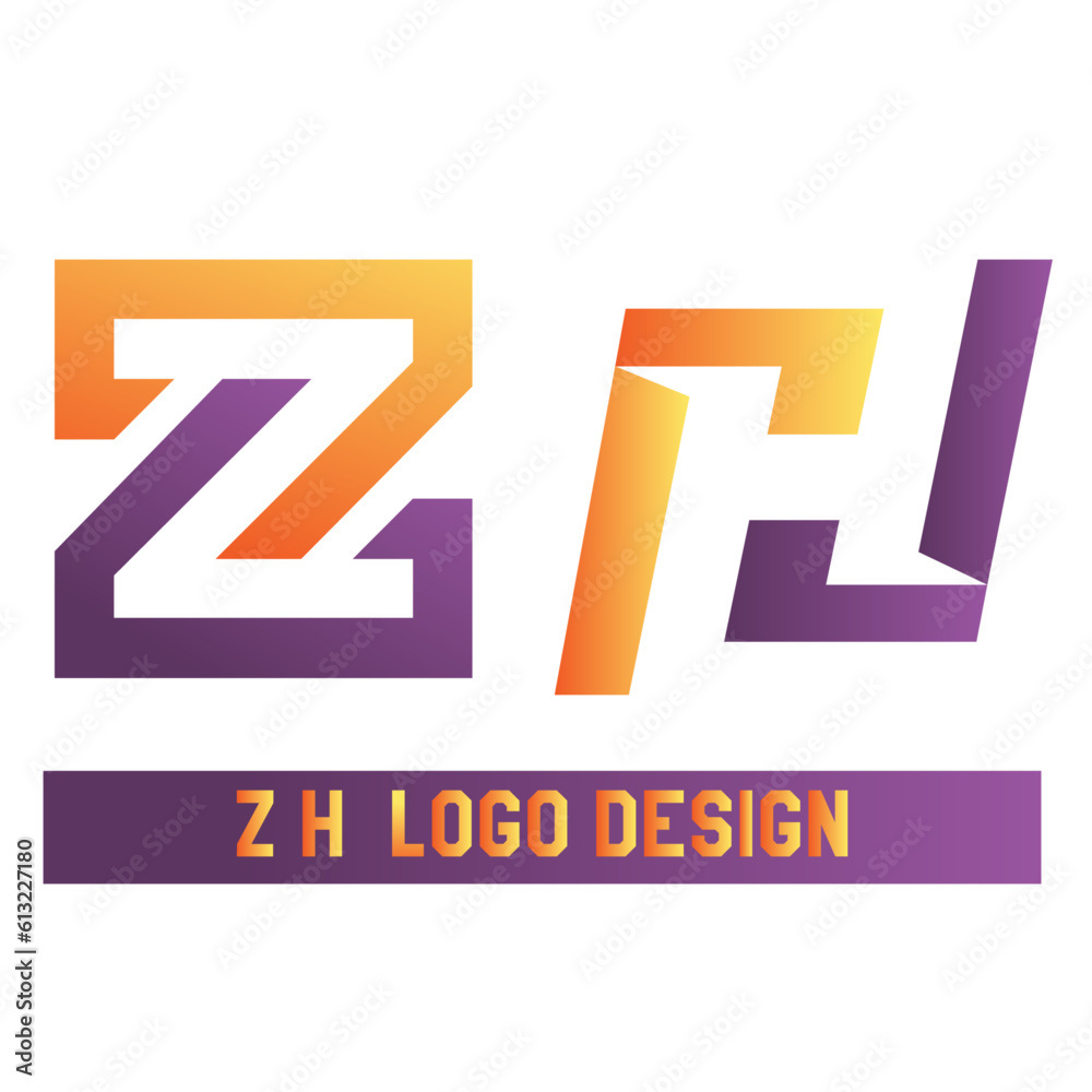 Vecteur Stock ZH logo with a minimal design. An icon of a Z H letter on ...
