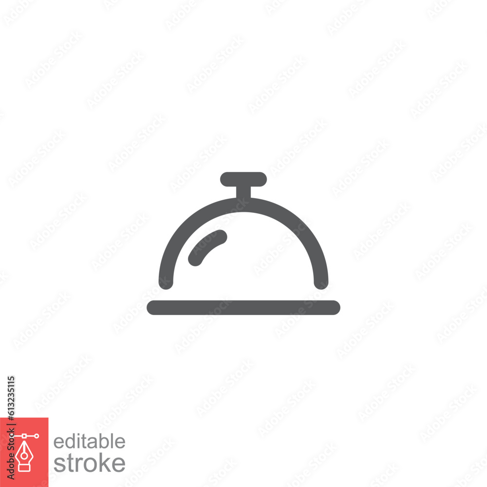 Hotel bell icon. Simple outline style. Reception, concierge, service, lobby, desk, costumer ...