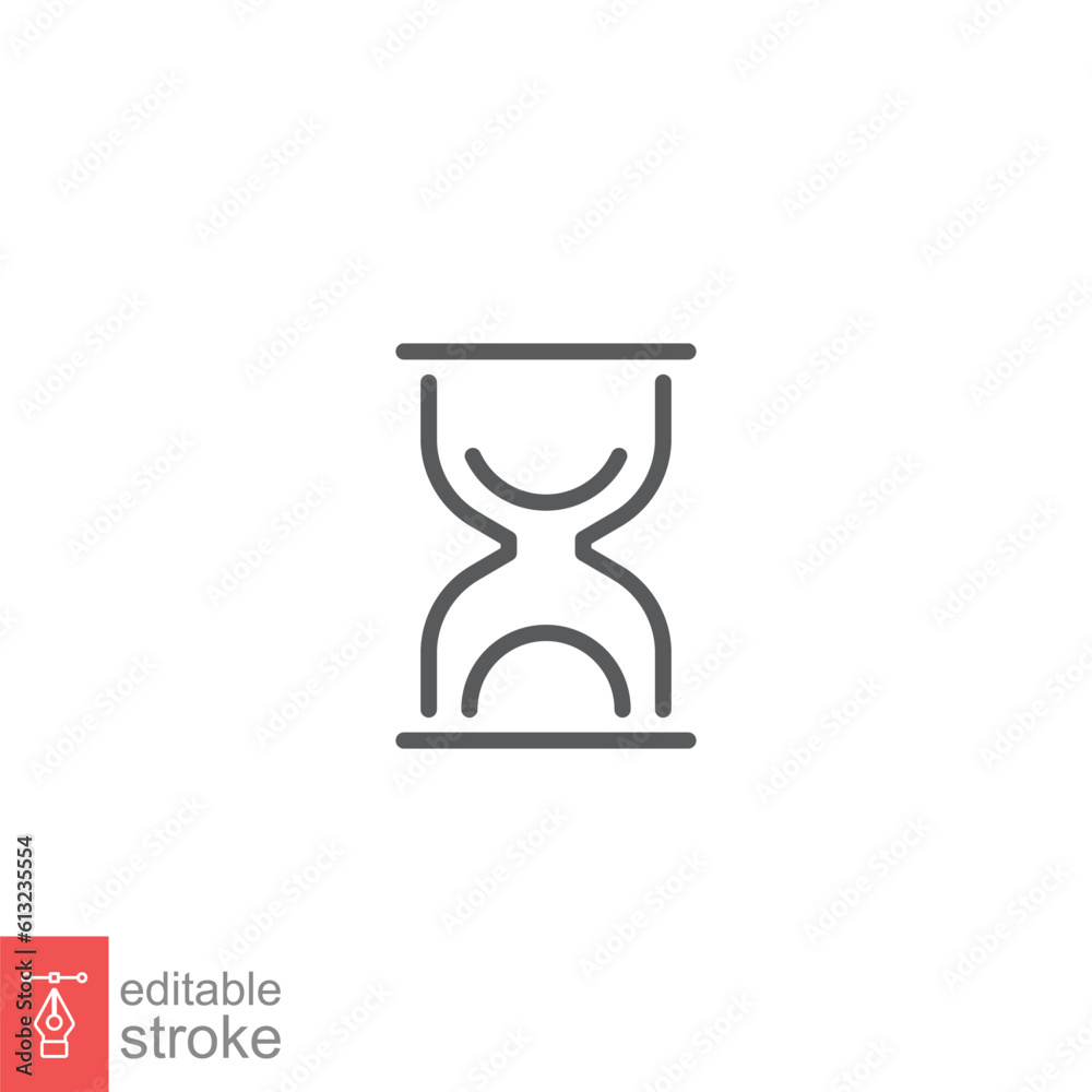 Hourglass timer icon. Simple outline style. Sandglass, wait, sand ...