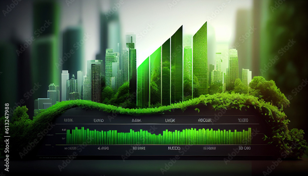 Corporate social and environmental responsibility represented by a bar ...