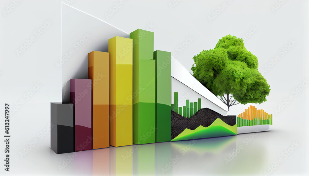 Corporate social and environmental responsibility represented by a bar ...