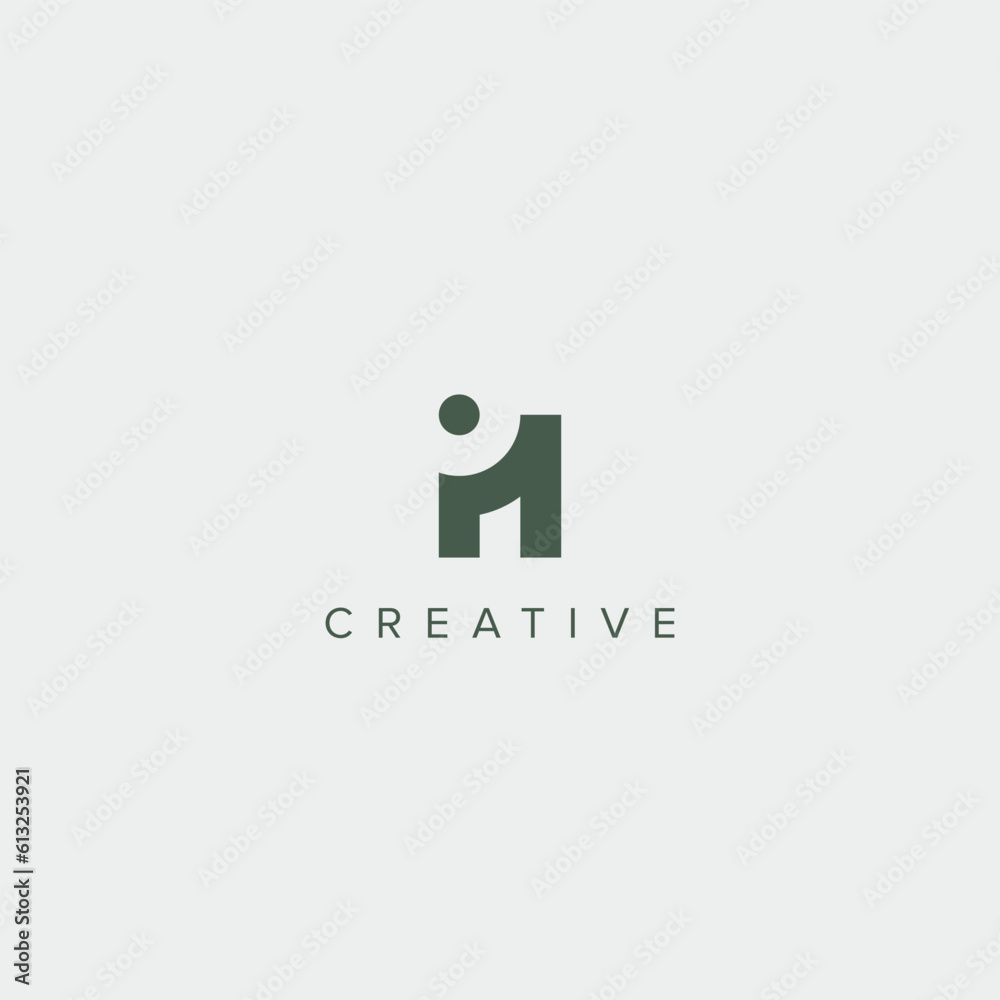 Modern alphabet letter IH HI unique logo vector template illustration ...
