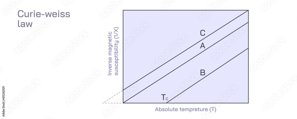 Ferro, ferri, dia, paramagnetic force vector illustraiton. Aligned ...