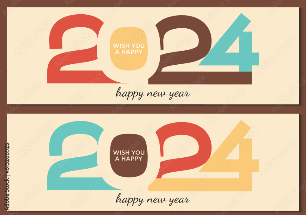 Old-school color combinations for unique celebratory numbers. 2024 new ...