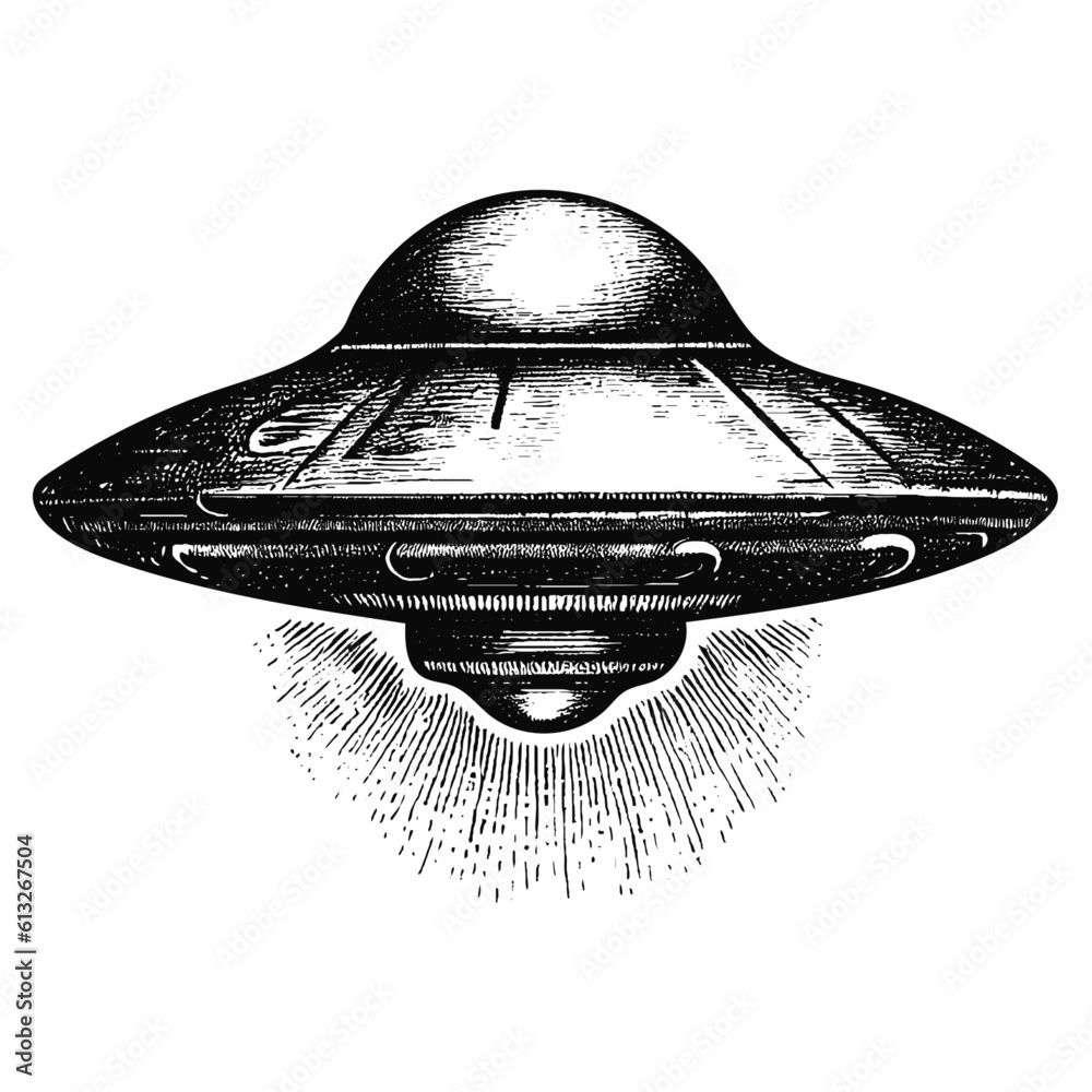 UFO spaceship sketch Stock Vector | Adobe Stock
