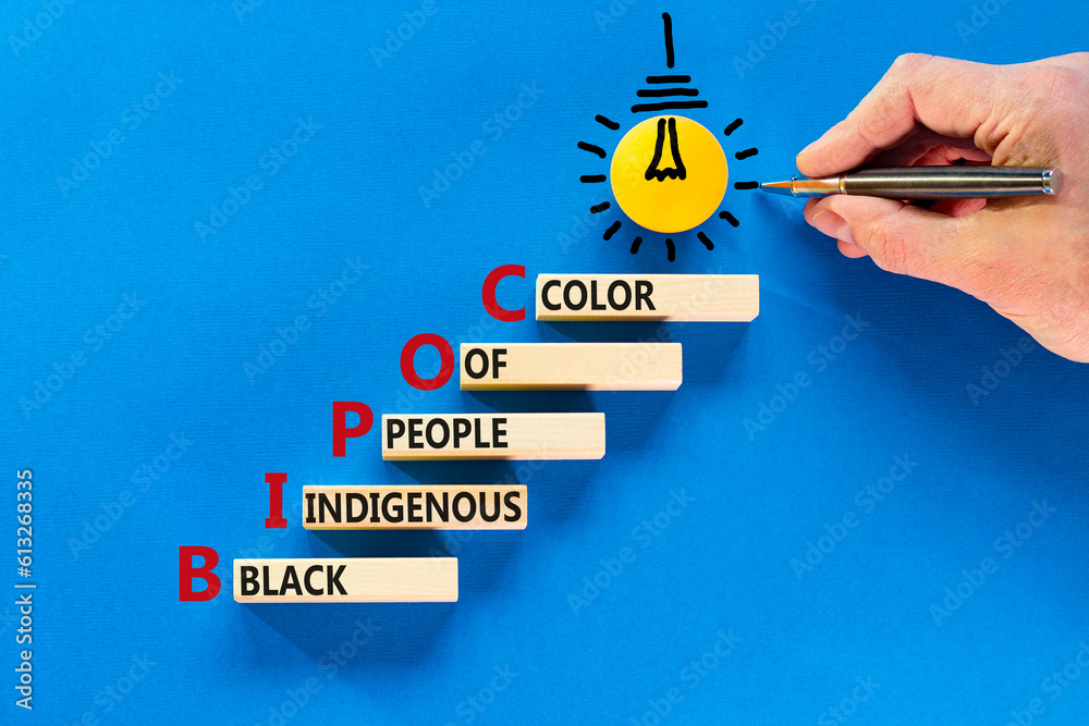 Foto Stock BIPOC black indigenous people of color symbol. Concept words ...