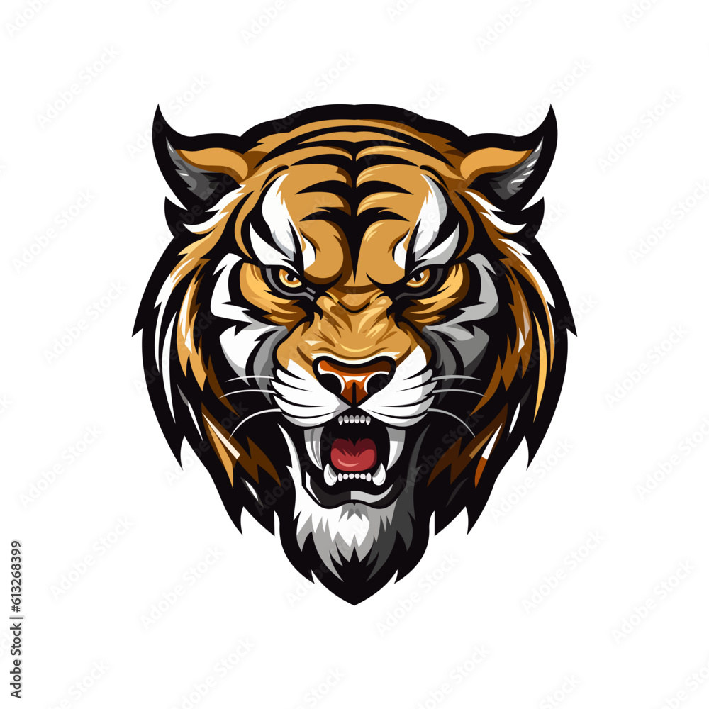 Mascot logo. Tiger logo vector illustration. Color tiger logo. Tiger ...