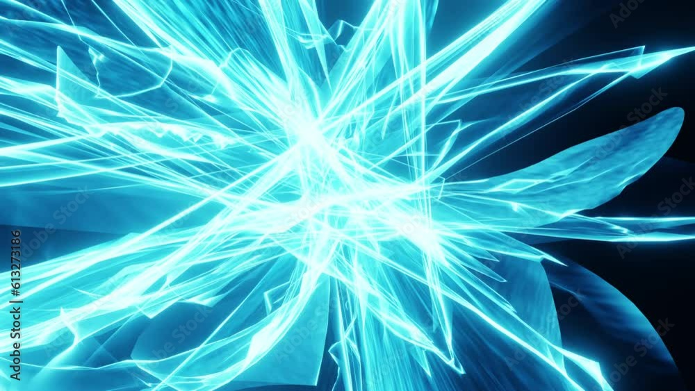 Stockvideon Blue energy flow or atom splitting, thermonuclear reaction ...