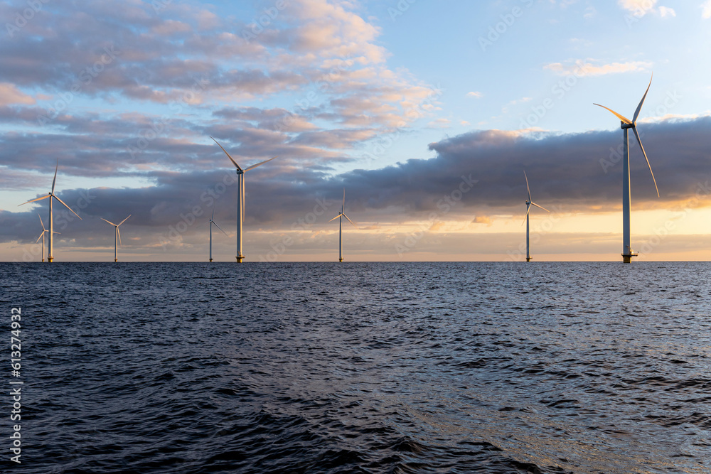 Poster offshore wind farm at sunset – Wall Art | UkPosters