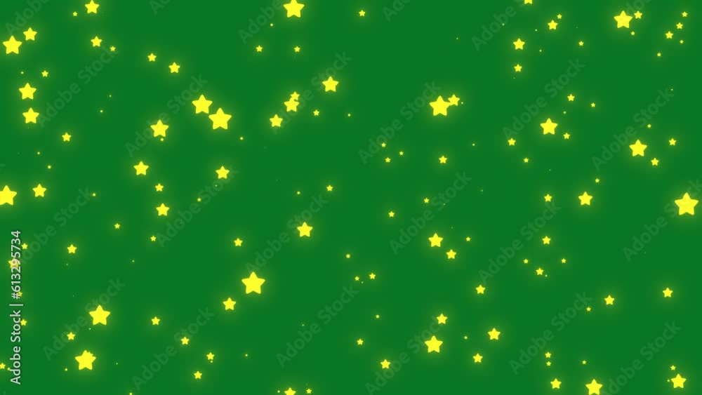 Cartoon Stars Blinking Animation On Green Screen Background. Animation ...