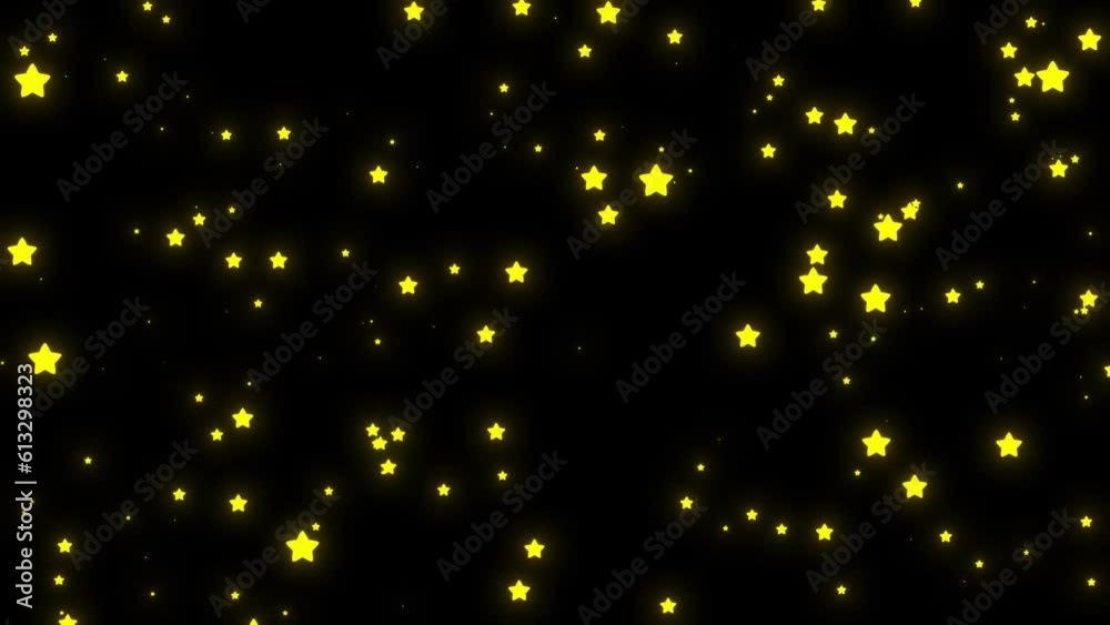 Animation Of Twinkle Stars Moving And Blinking Over Black Dark Bg ...