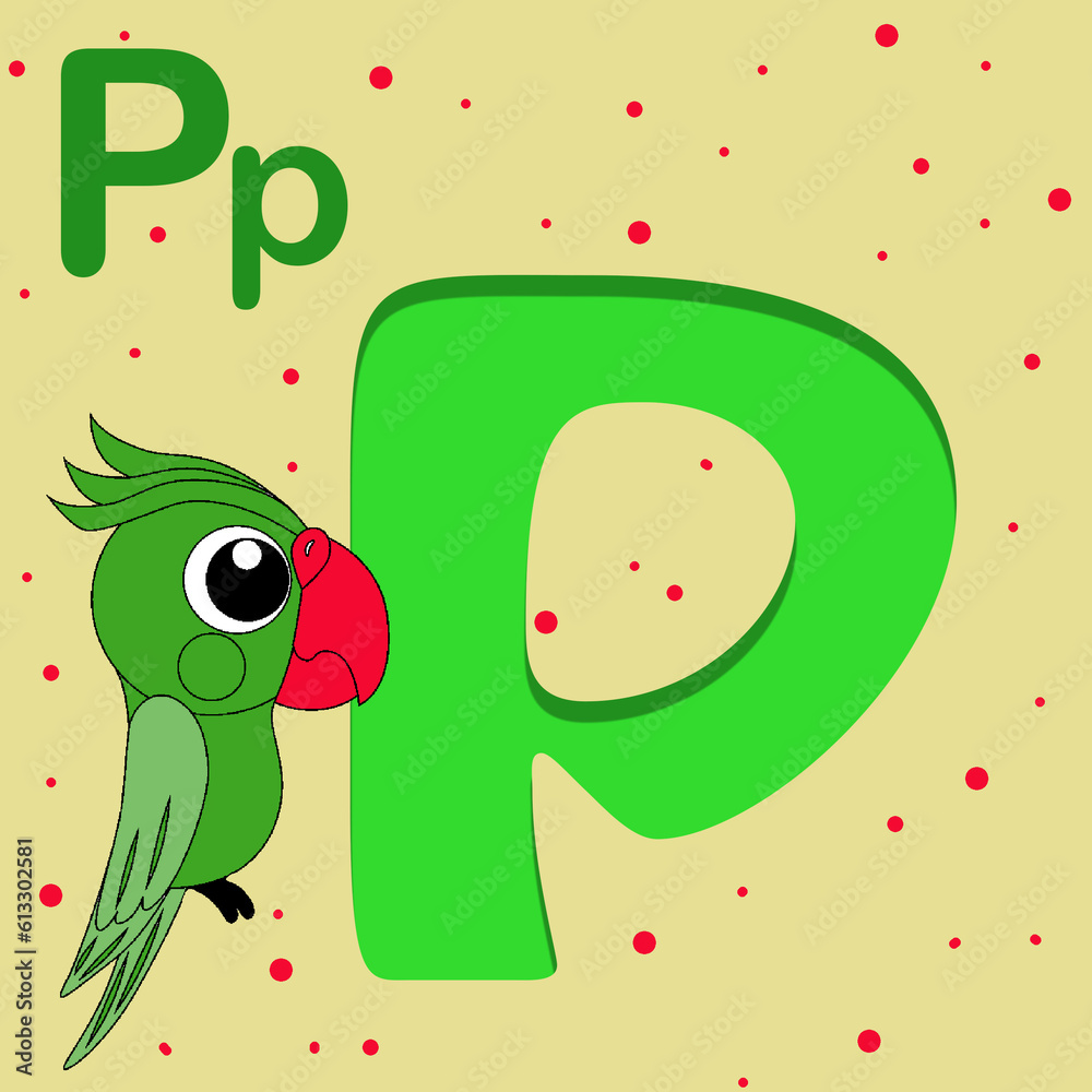 p for parrot alphabet letter p, ABC TO Z , Colorful animal English ...