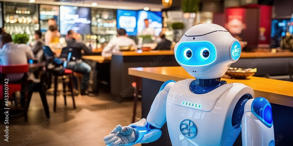 Futuristic Dining Experience: AI Humanoid Robot Taking Drive-Thru ...