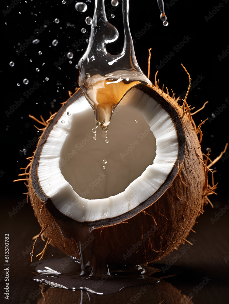 coconut, 3d model of coconut, tropical fruit, palm nut, cranberry fruit ...