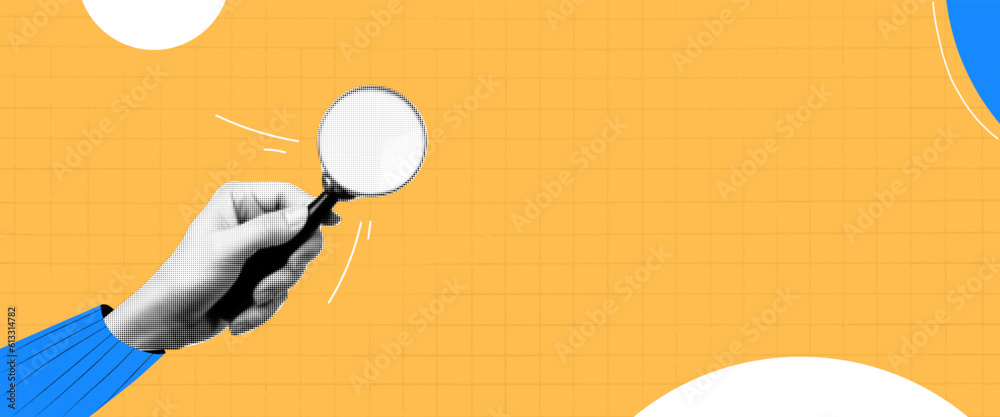 A collage on the subject of seo. Contemporary composition with a hand ...