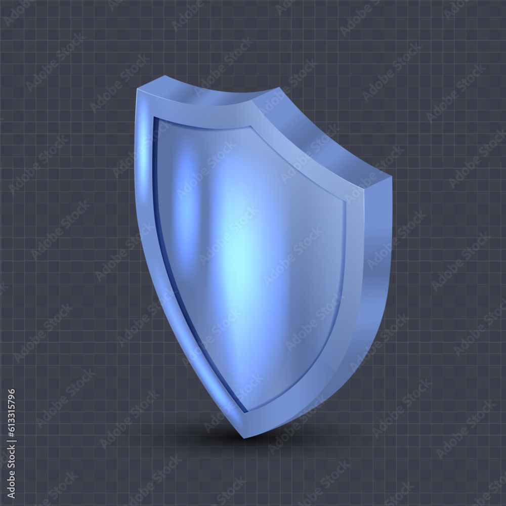 Realistic blue shield vector illustration. Shield , realistic isolated ...