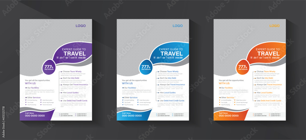 Vecteur Stock Travel Guidelines Flyer Layout, Travel flyer template ...