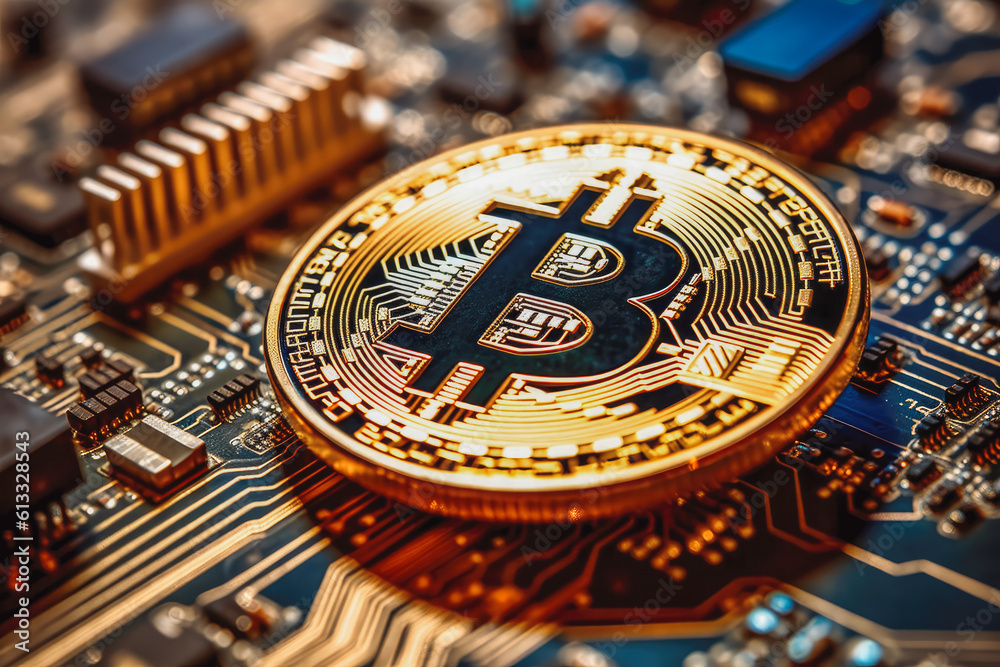 Central bank digital currency as the future of money, golden coin with ...