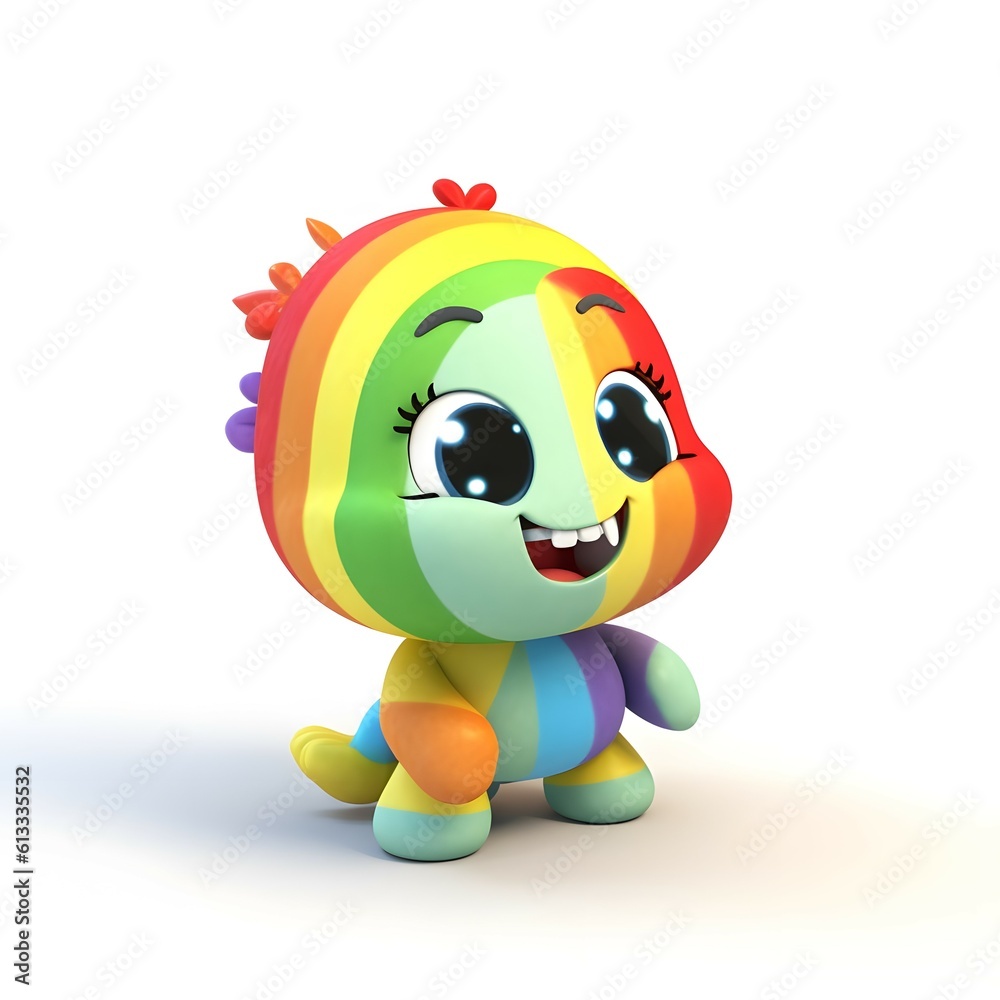 rainbow in style of Disney Pixar movie, 3d, hd, cute character, funny ...