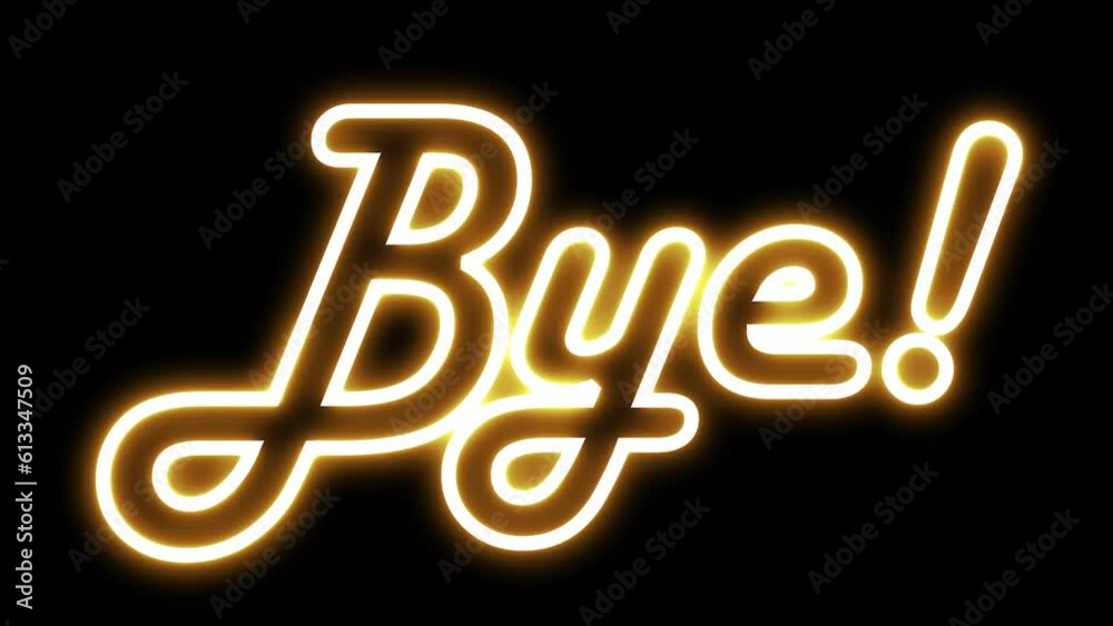 4K Ultra Hd Video. Bye text electric blue lighting text with animation ...