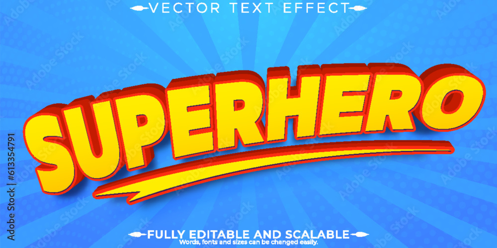 Superhero text effect, editable cartoon and comic text style Stock ...