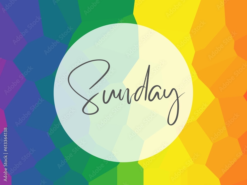 SUNDAY Daily planner in rainbow, multi colored background, wallpaper ...